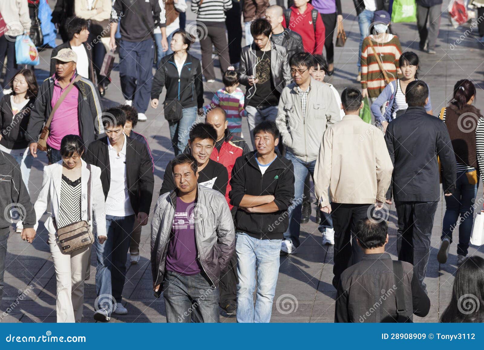Moving Crowd in Dalian, China Editorial Stock Image - Image of place ...