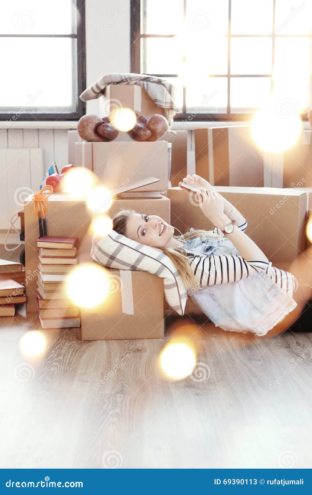 Moving stock image. Image of girl, female, move, cheerful - 69390113