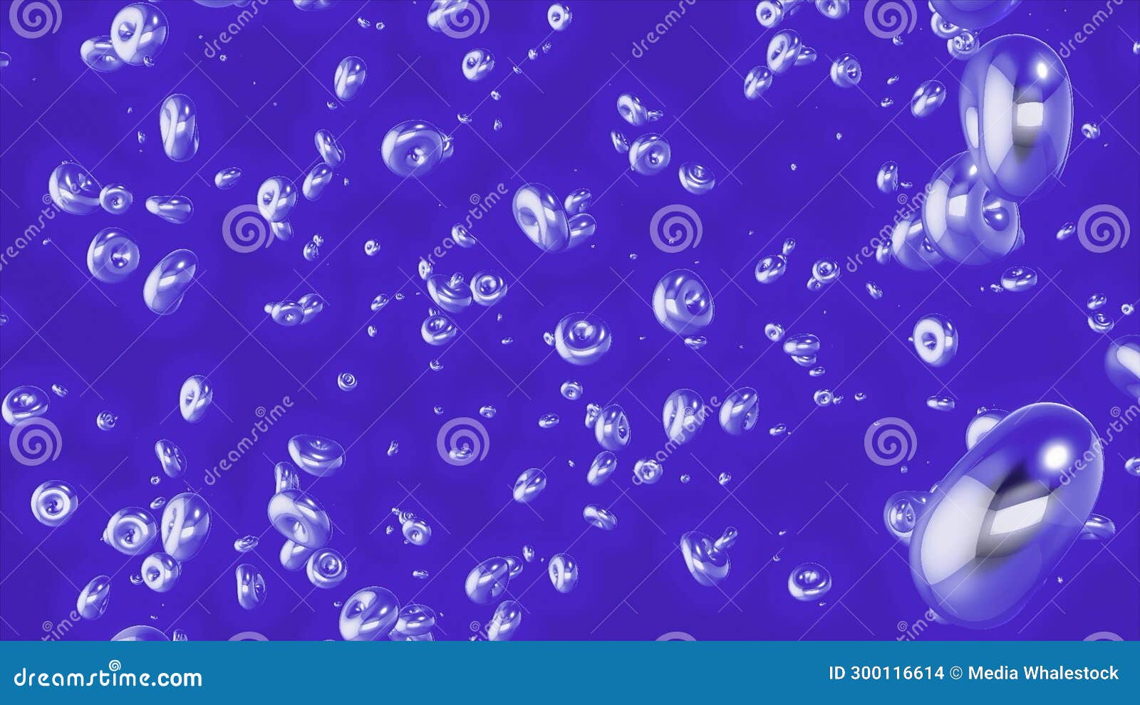 Moving 3d Bubbles in Liquid. Motion. Dense 3d Balls Move in Liquid ...