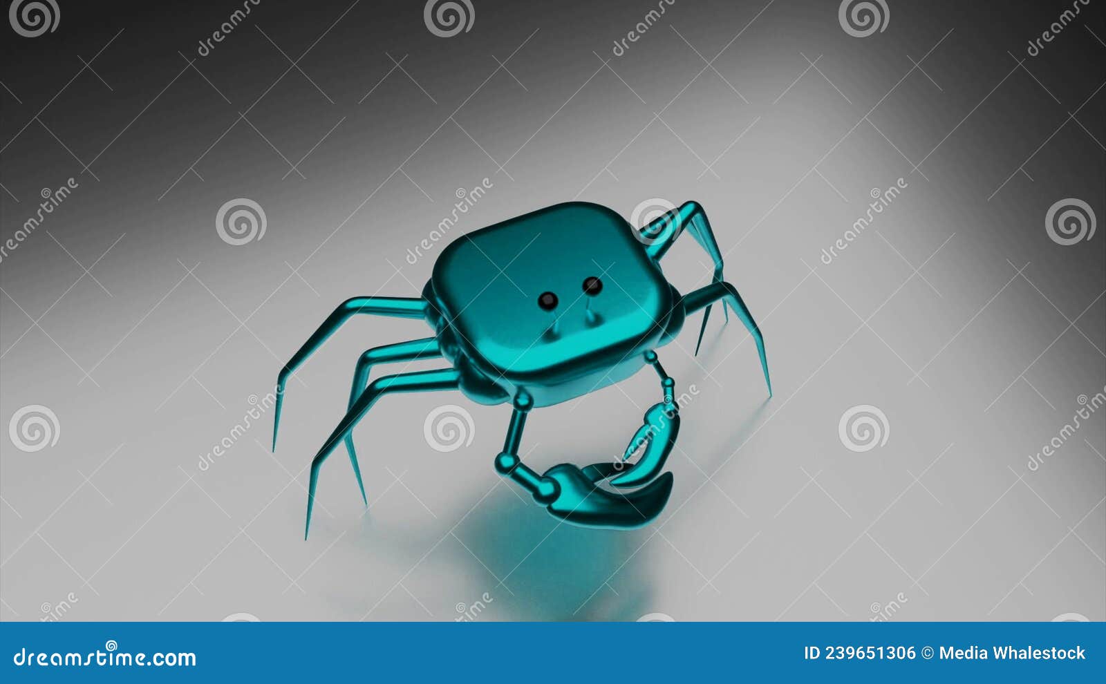 Moving 3d Crab. Design. 3D Model Of Moving Colored Crab On Isolated ...