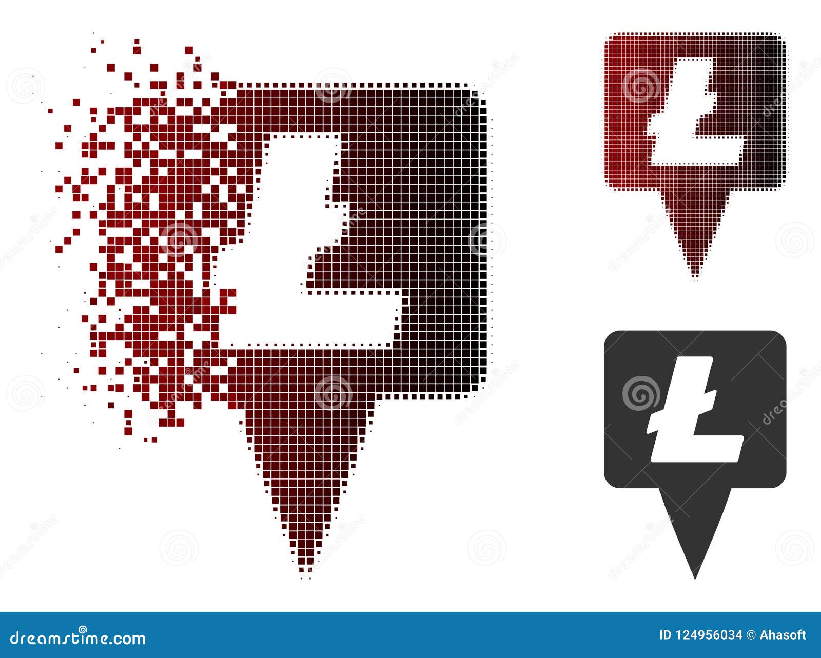 Moving Dot Halftone Litecoin Map Pointer Icon Stock Vector ... Moving Dot Halftone Litecoin Map Pointer Icon Stock Vector ...