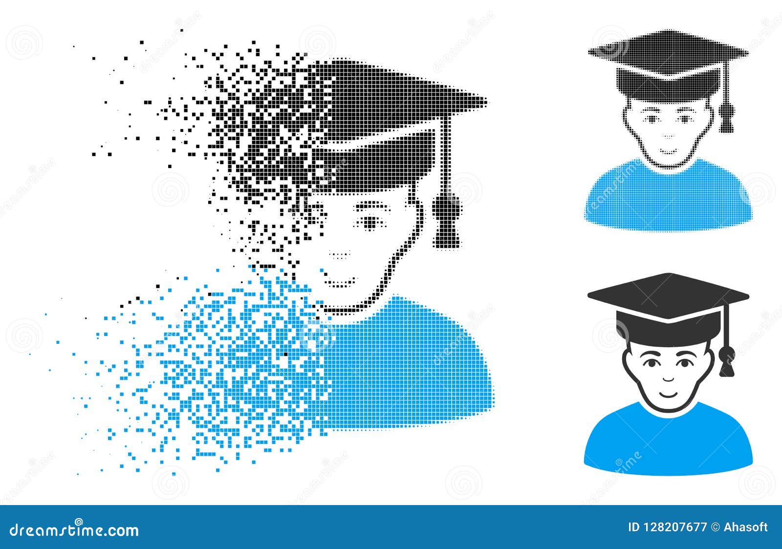 Moving Dot Halftone Professor Icon with Face Stock Vector ... Moving Dot Halftone Professor Icon with Face Stock Vector ...