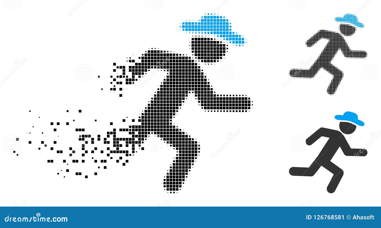 Moving Dot Halftone Running Gentleman Icon Stock Vector - Illustration ... Moving Dot Halftone Running Gentleman Icon Stock Vector - Illustration ...