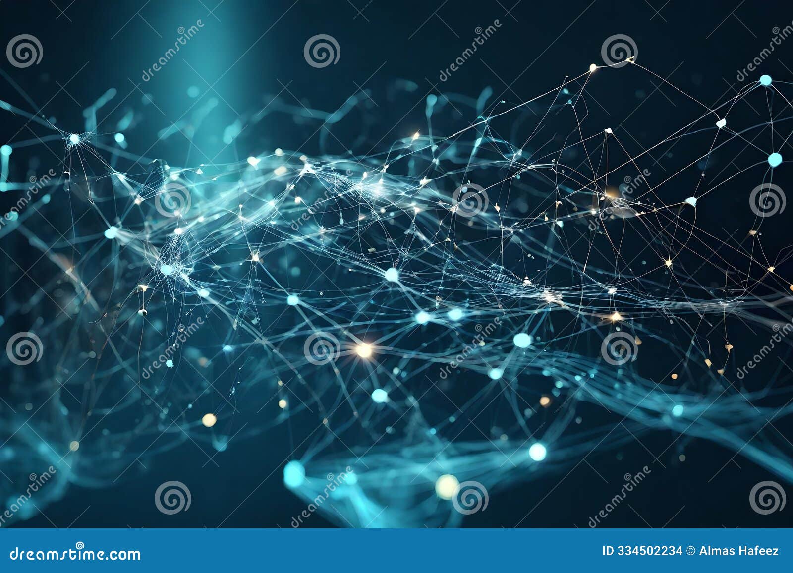 Moving Dots And Lines, Showcasing Cyber Technology With A Dynamic ...