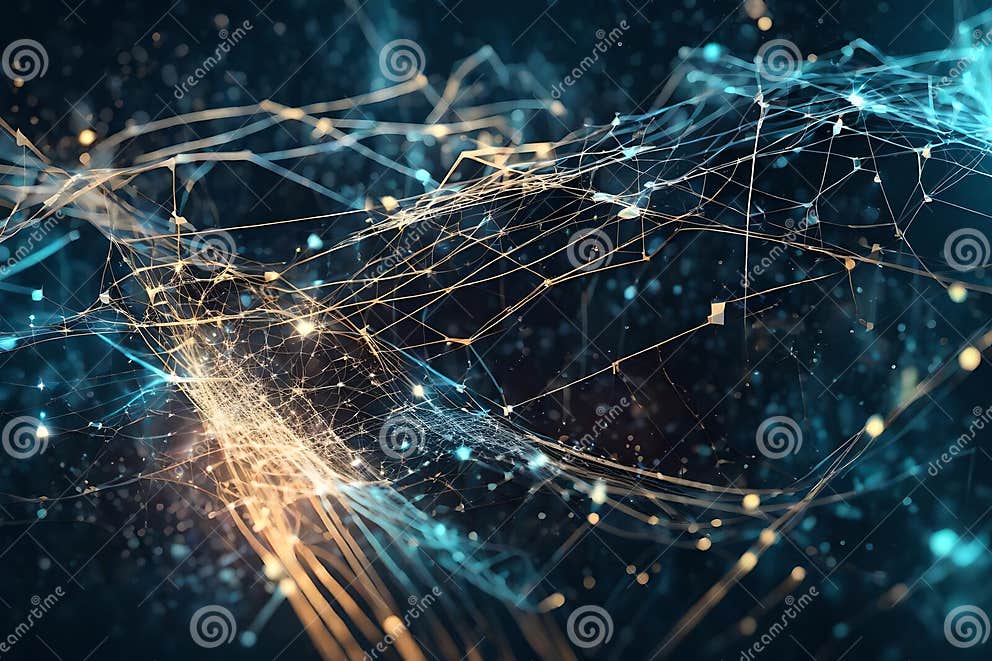 Moving Dots and Lines, Showcasing Cyber Technology with a Dynamic ...