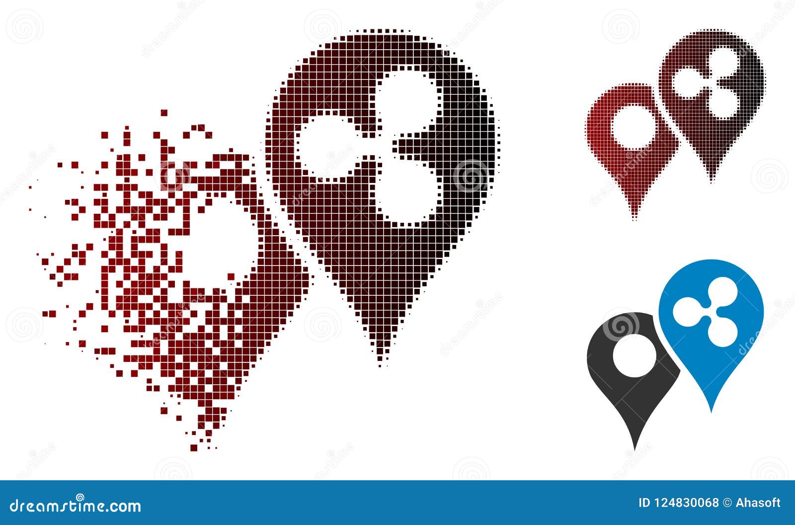 Moving Dotted Halftone Ripple Map Markers Icon Stock Vector ... Moving Dotted Halftone Ripple Map Markers Icon Stock Vector ...