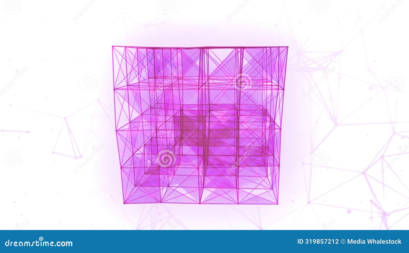 Moving Edges in Cube 3d Design. Motion. Cubic Structure with Triangular ...