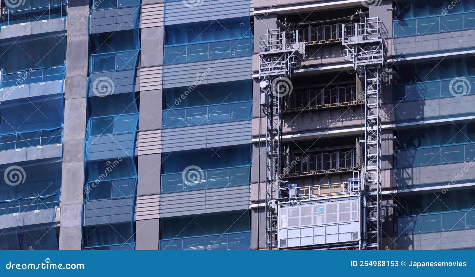 Moving Elevator at the Under Construction Daytime Long Shot Stock Video ...