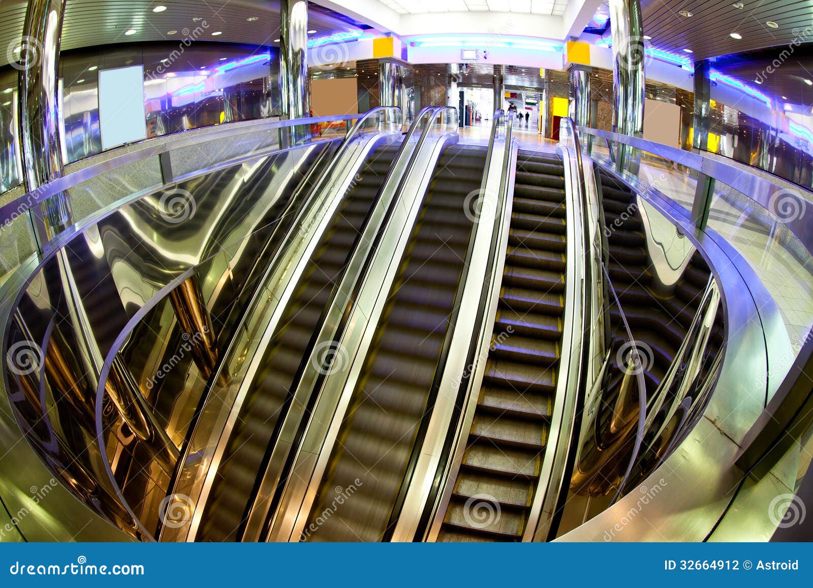 Moving escalators stock photo. Image of escalator, moving - 32664912