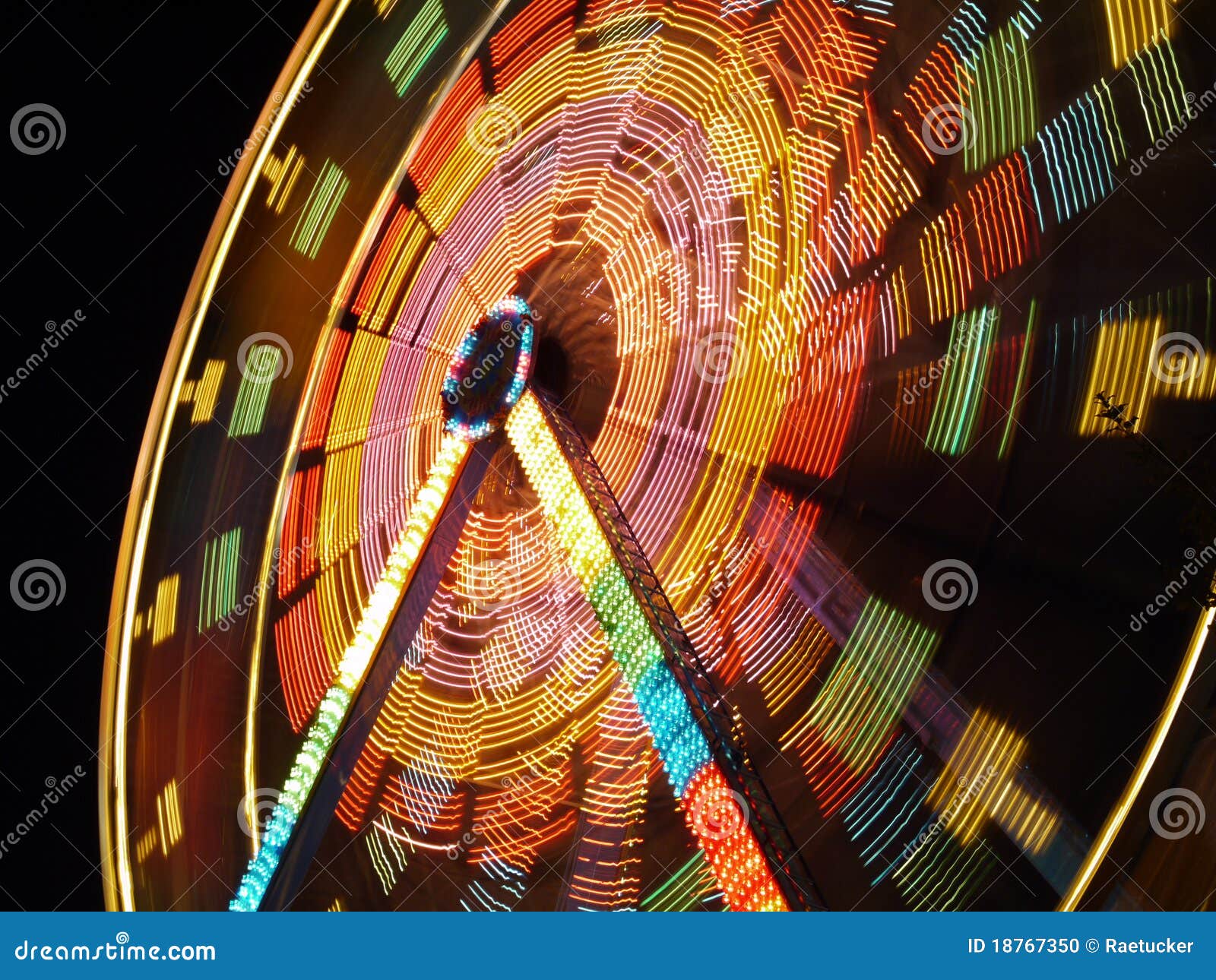 Moving Ferris Wheel stock photo. Image of blur, night - 18767350