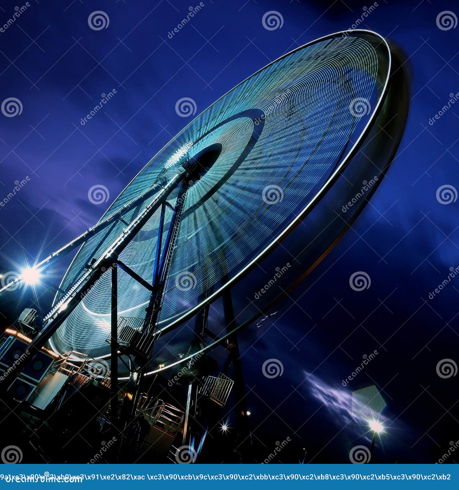 A Moving Ferris Wheel in the Evening Stock Image - Image of funfair ...
