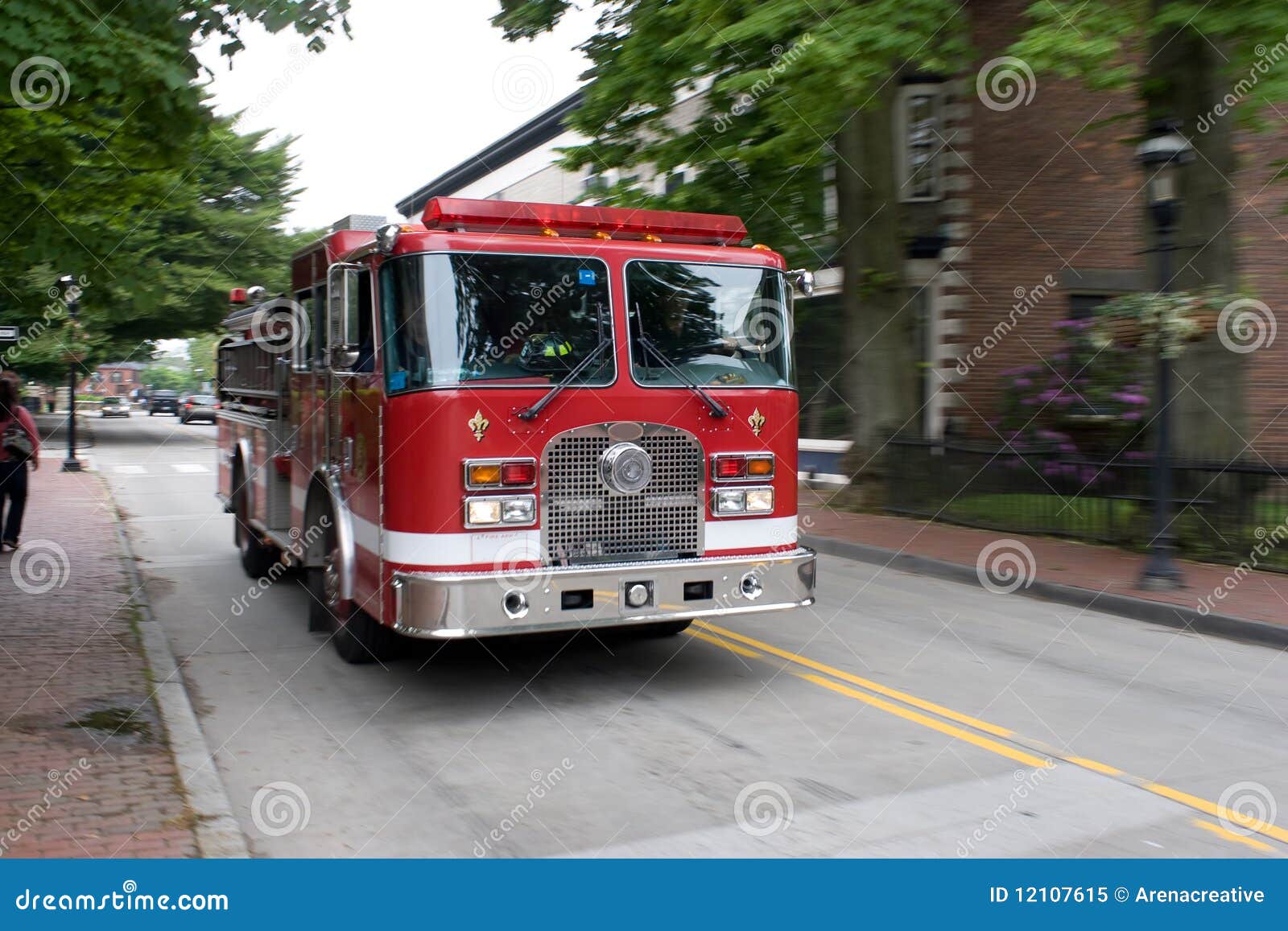 Moving Fire Engine stock image. Image of moving, blurred - 12107615