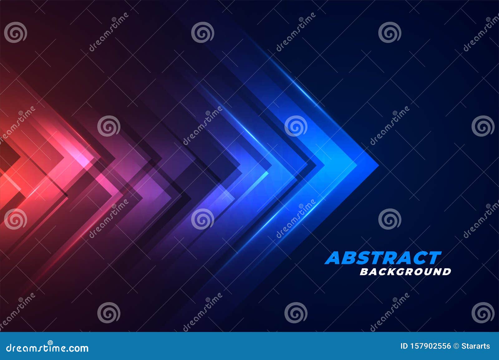 Moving Forward Arrows in Glowing Red and Blue Lights Stock Vector ...
