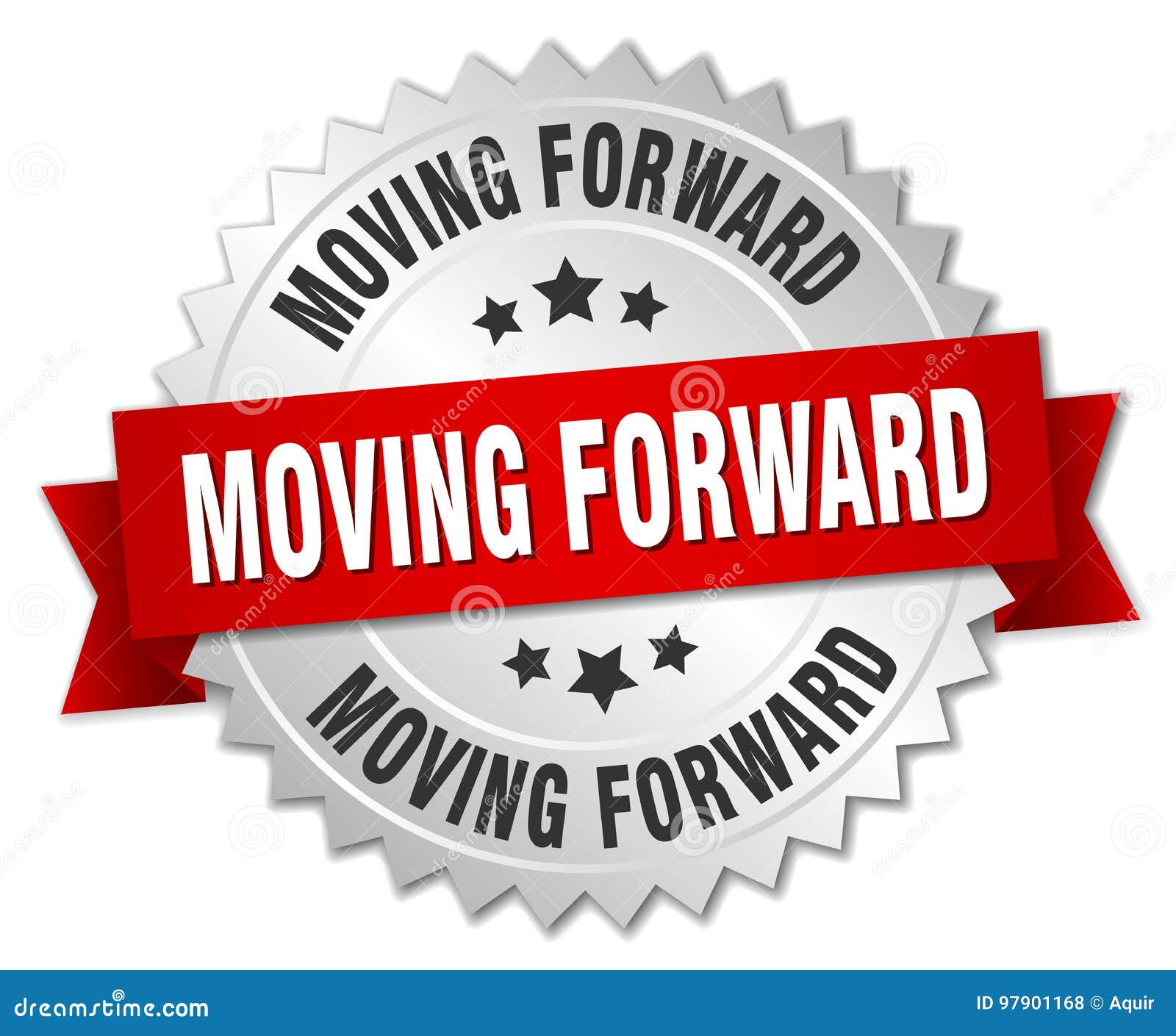 Moving forward badge stock vector. Illustration of banner - 97901168