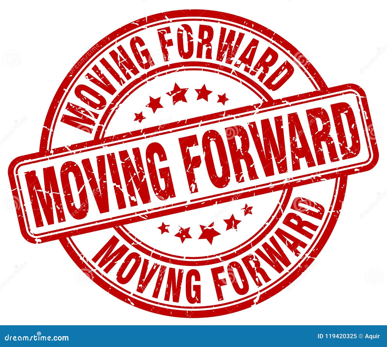 Moving forward red stamp stock vector. Illustration of brown - 119420325