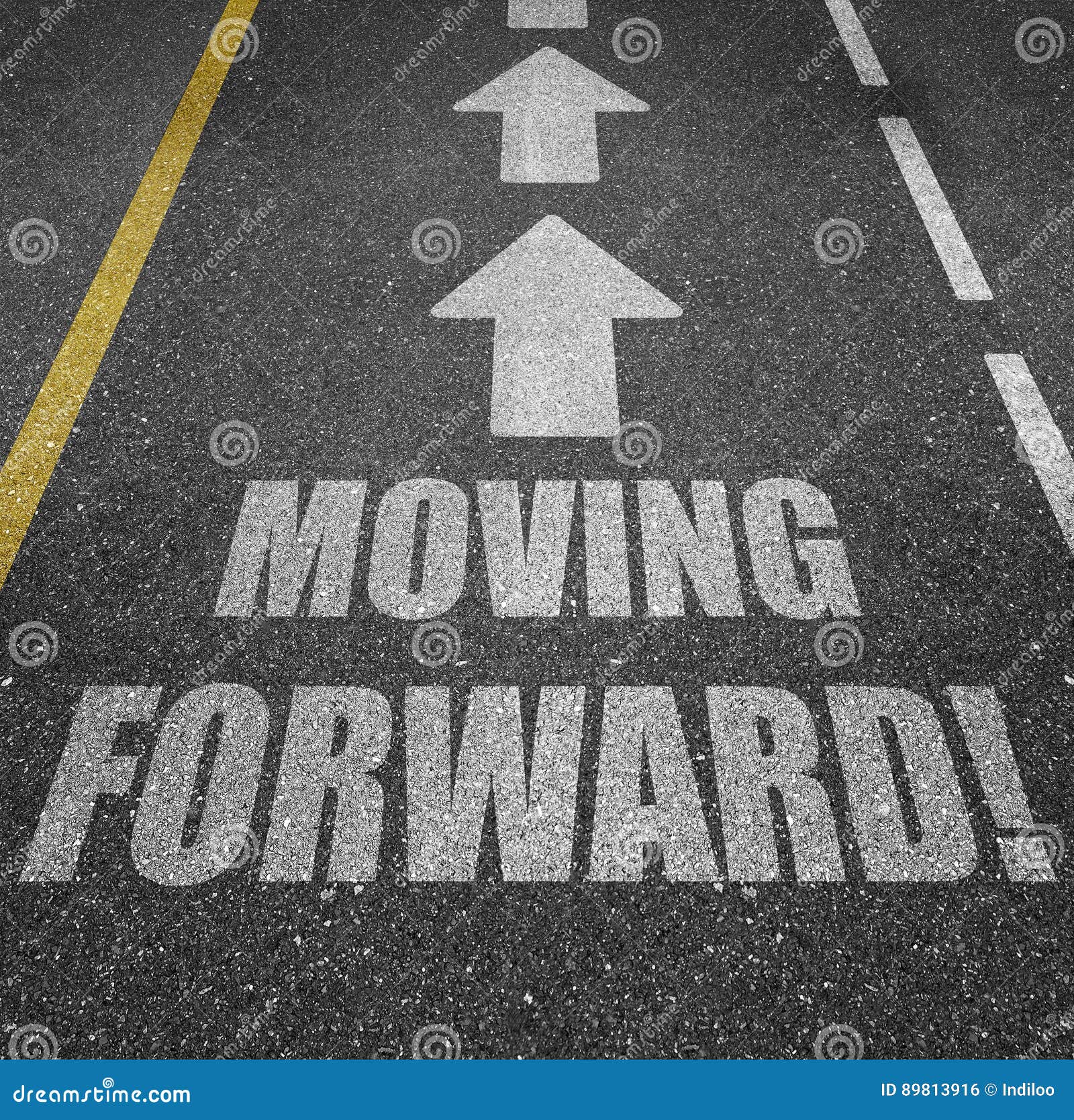 Moving Forward Road Markings with Arrow Stock Photo - Image of ...