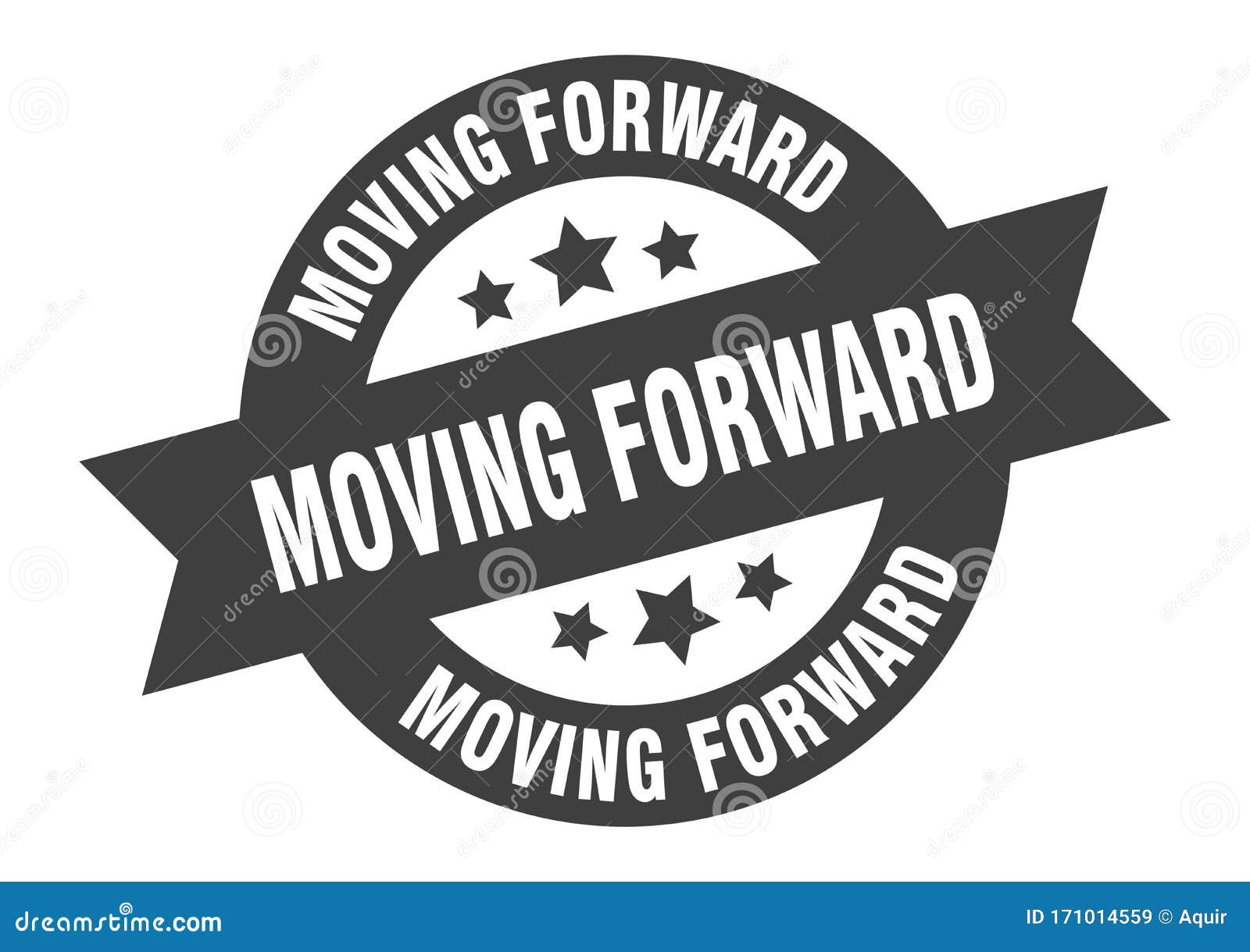 Moving Forward Sign. Moving Forward Round Ribbon Sticker Stock Vector ...