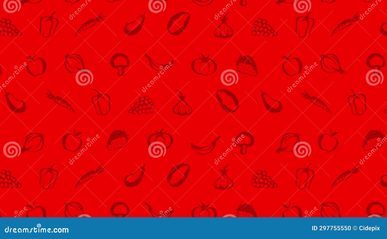Moving Fruit and Vegetables Icons, Animated Red Background Stock ...