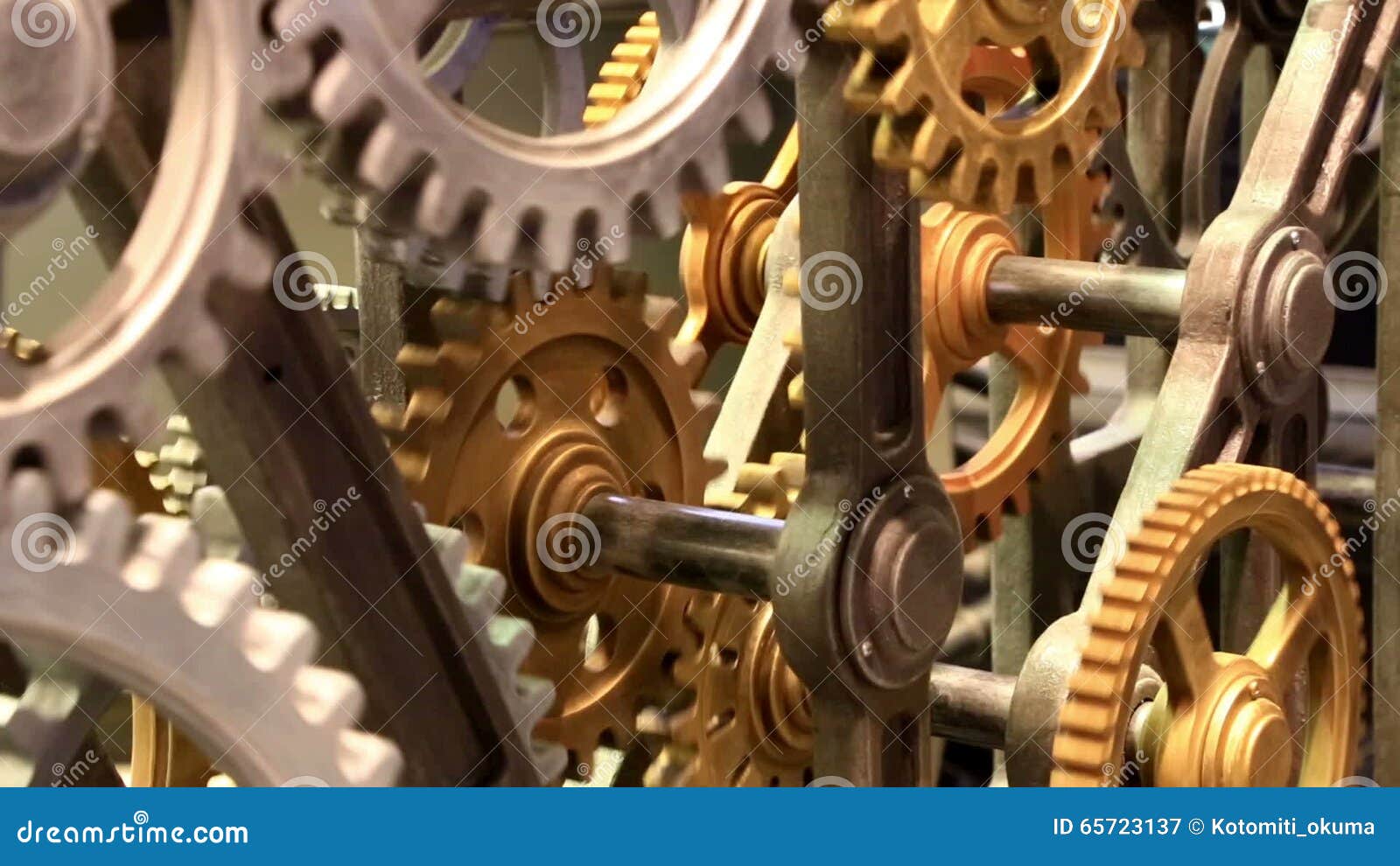 Moving Gears of Old Mechanism Close Up Stock Video - Video of rotary ...