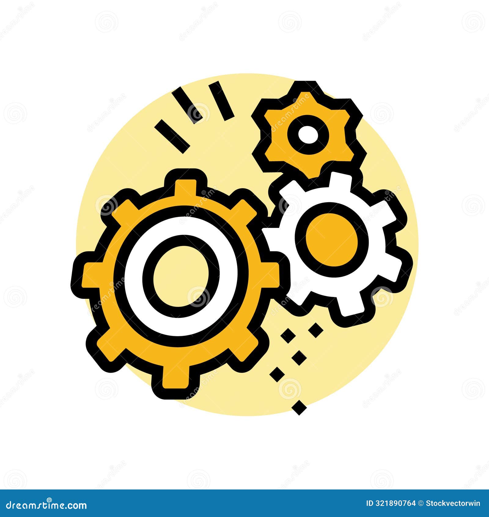Moving Gears Progress Color Icon Vector Illustration Stock Vector ...