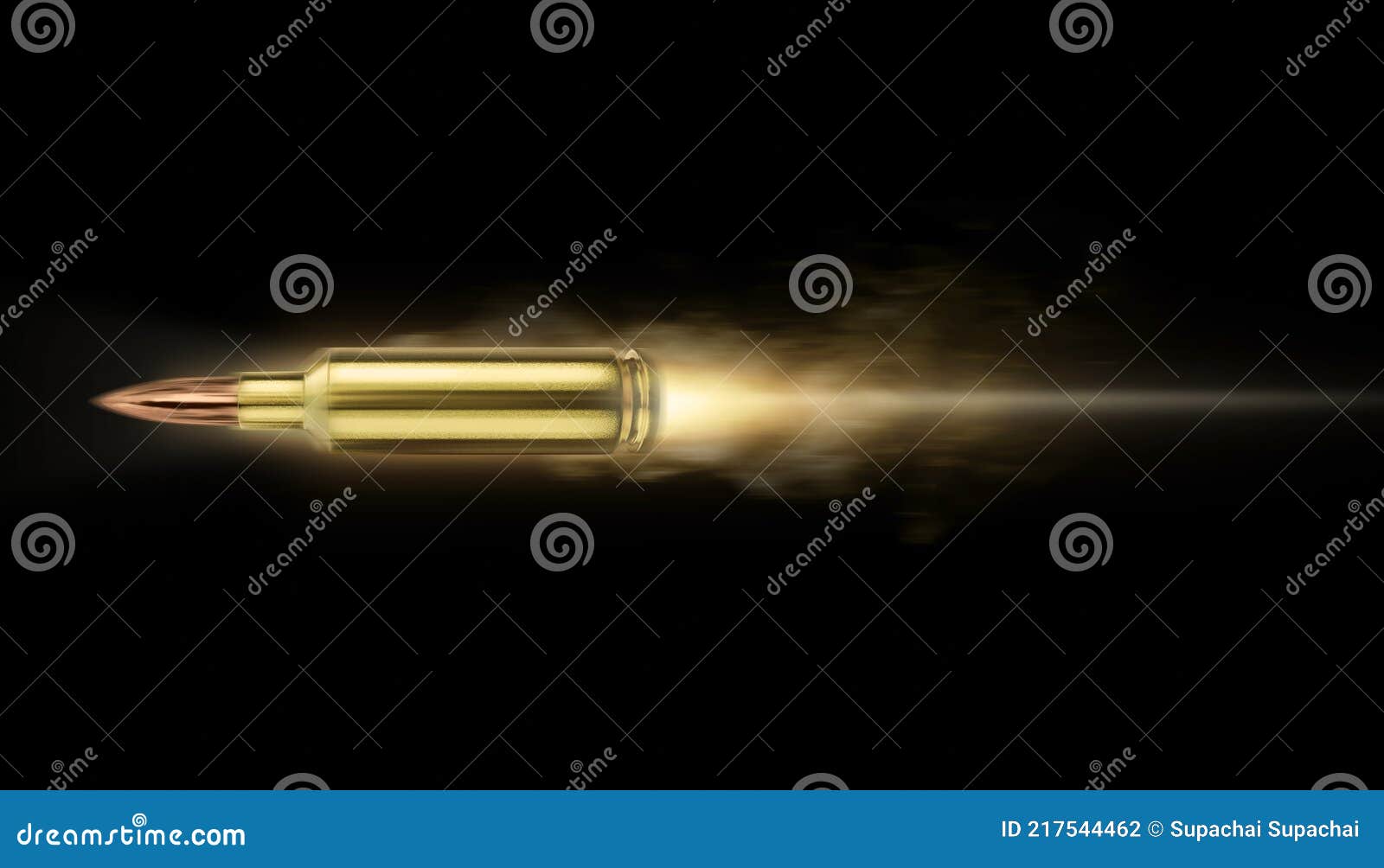 Moving Gun Bullet Shot and Fire Sparkles. on Black Background Stock ...