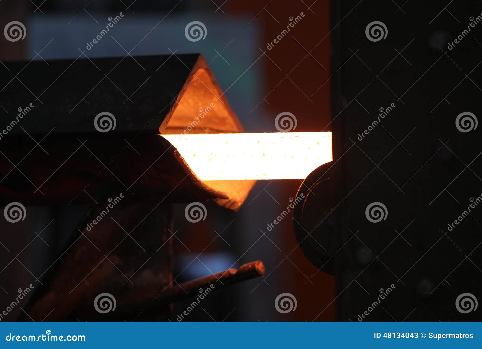 Moving the Heated Metal Rod Stock Image - Image of steel, guide: 48134043