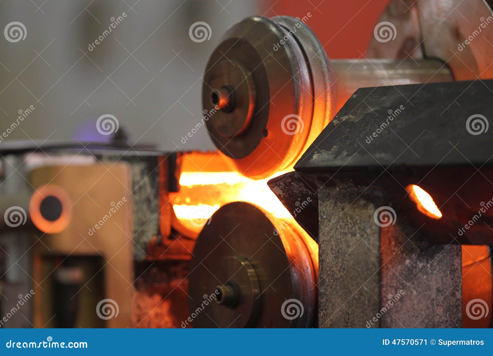 Moving the Heated Metal Rod Stock Image - Image of rolling, steel: 47570571