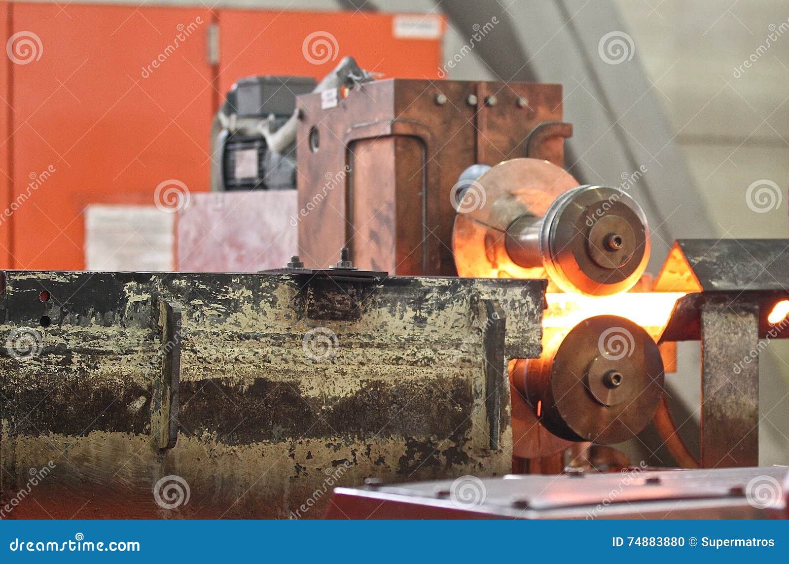 Moving the Heated Metal Rod Stock Photo - Image of fabrication ...