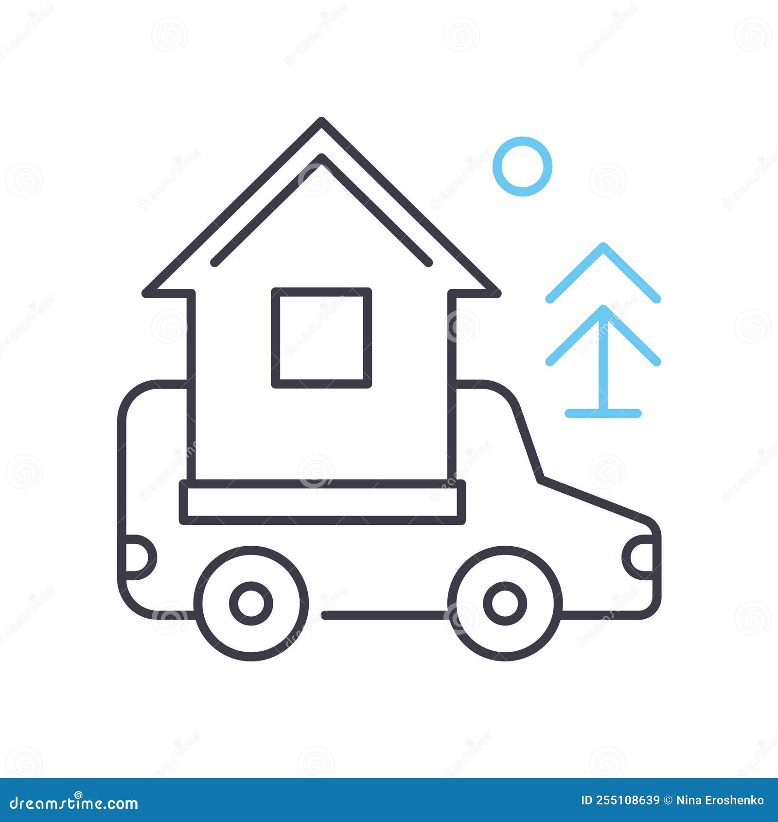 Moving Help Line Icon, Outline Symbol, Vector Illustration, Concept ...