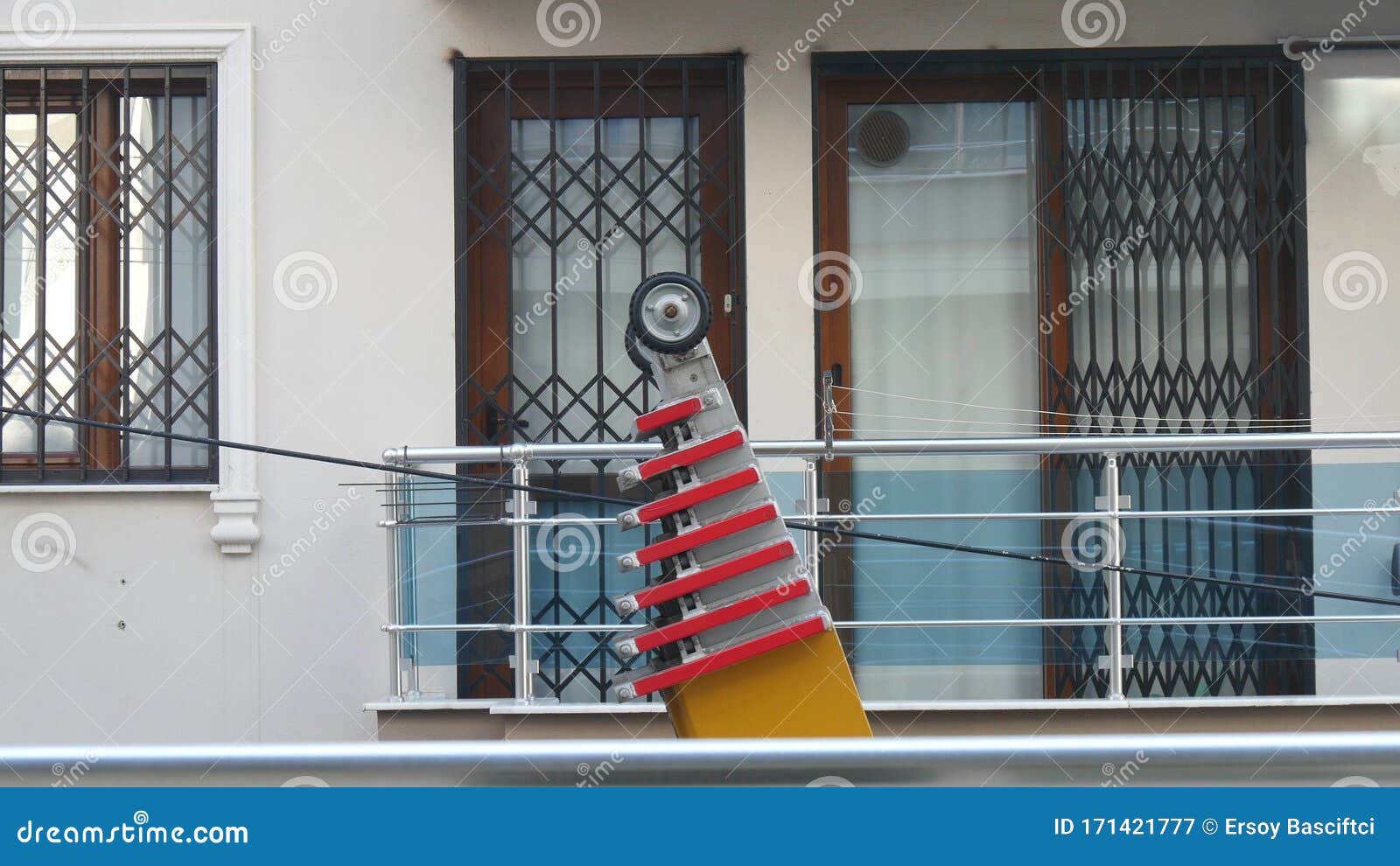 Moving House Elevator on Outside of Apartment during Moving House ...