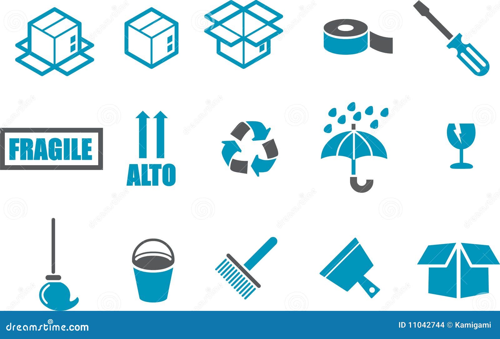 Moving Icon Set stock illustration. Illustration of brush - 11042744
