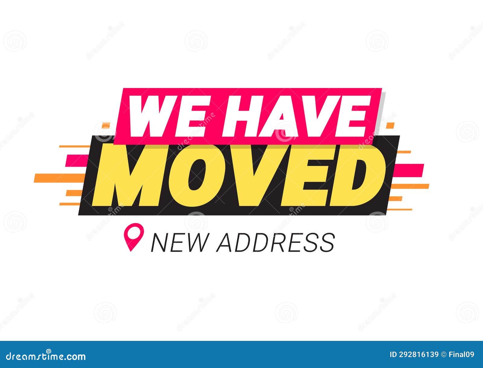 We are Moving. Illustration for Poster Template with New Address Stock ...