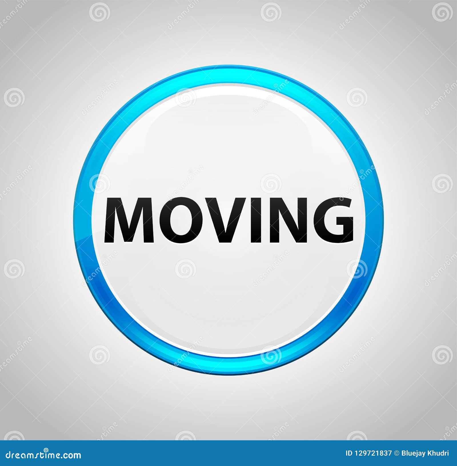 Moving Round Blue Push Button Stock Illustration - Illustration of ...