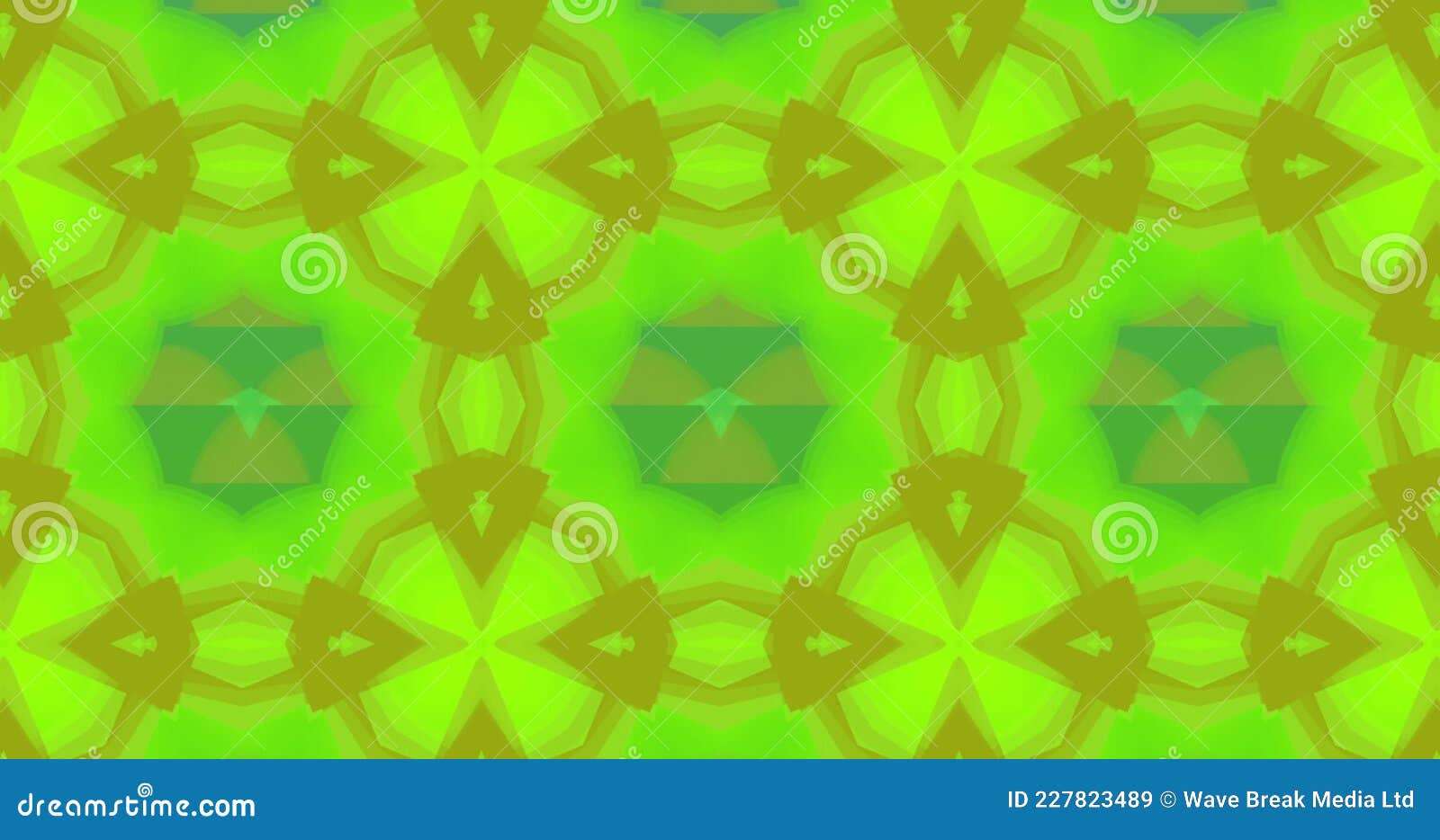 Moving Kaleidoscope Abstract Green Shapes Stock Illustration ...