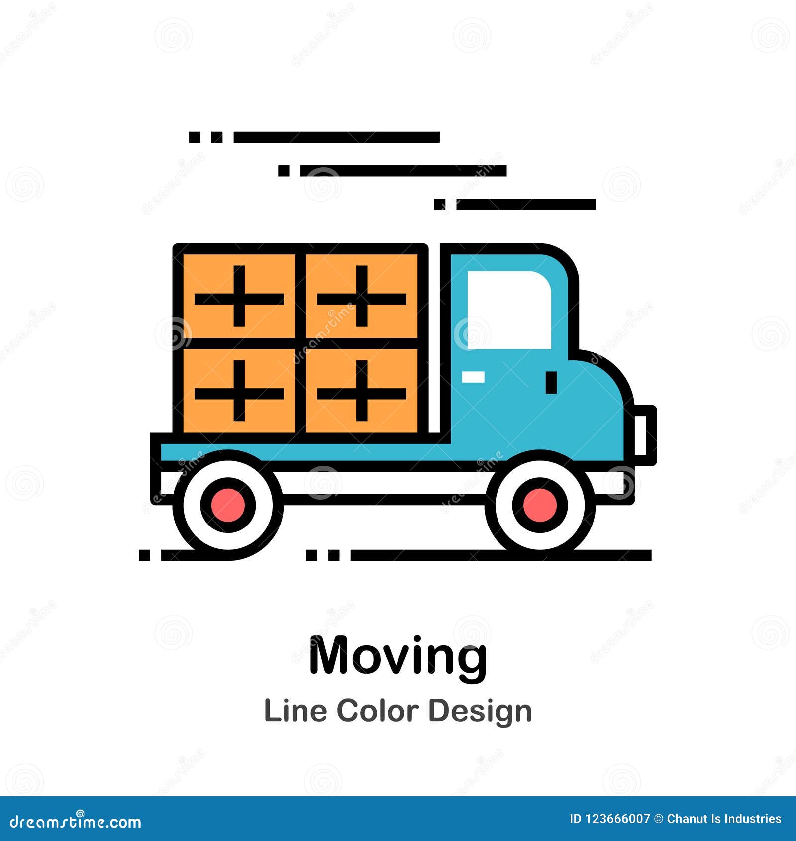 Moving Line Color Icon stock vector. Illustration of truck - 123666007