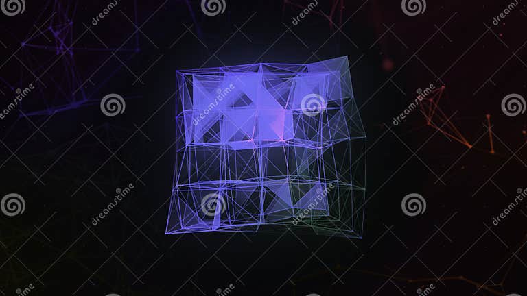 Moving Lines in Square 3d Design. Motion. Linear Construction with ...