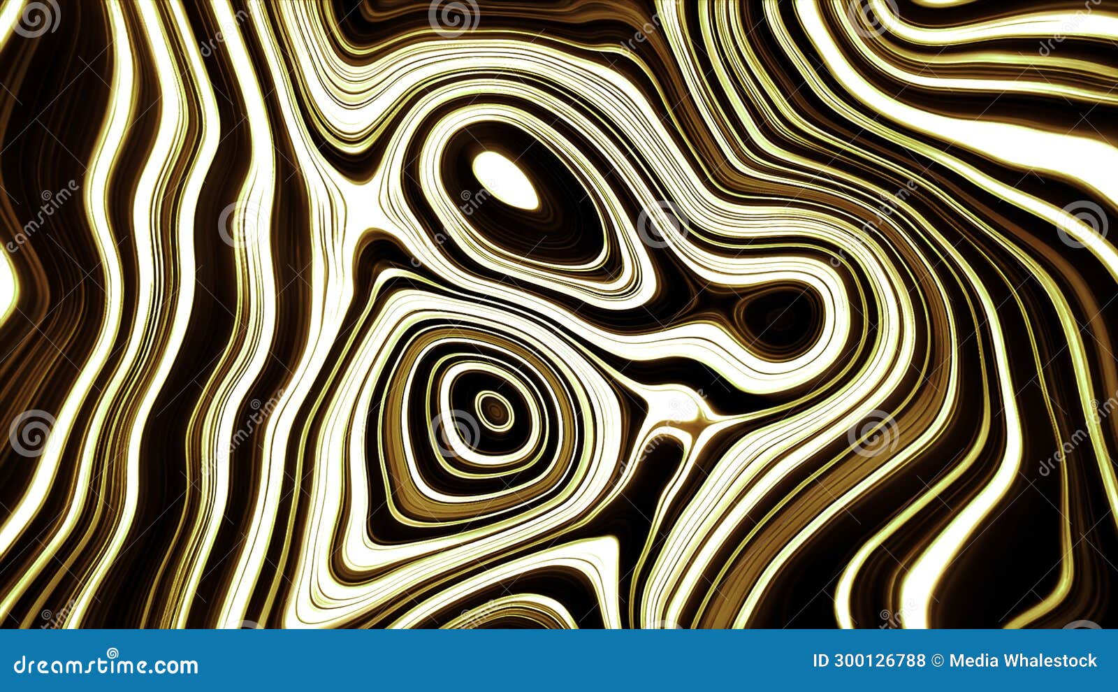 Moving Liquid Pattern of Stripes. Motion. Wavy Stripes Move in Fluid ...
