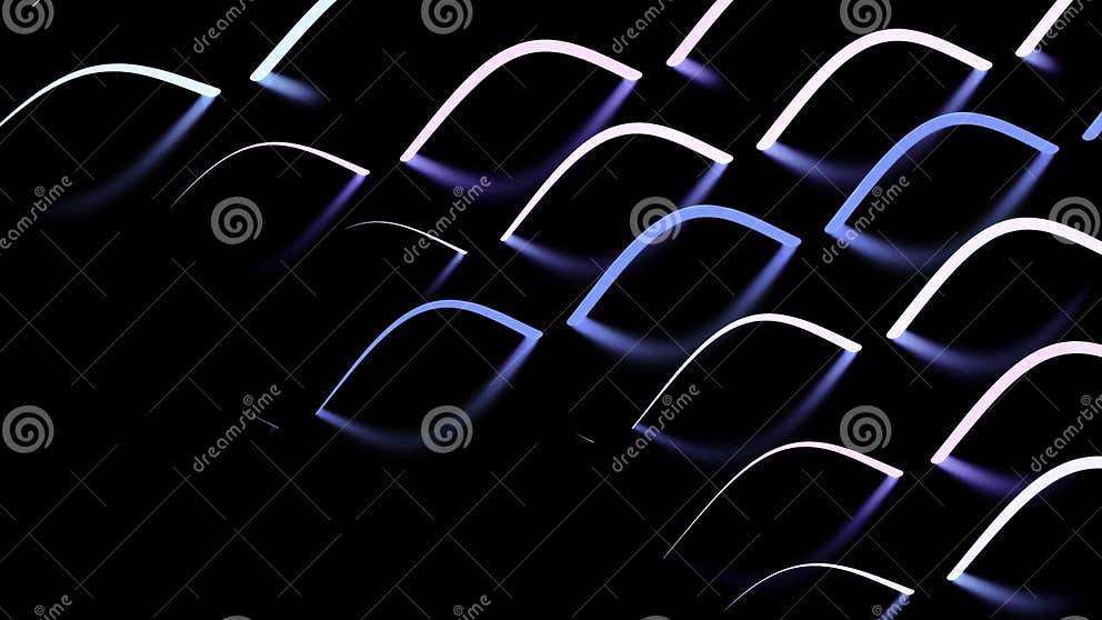 Moving Luminous Lines with Reflection in Dark Space. Design Stock ...