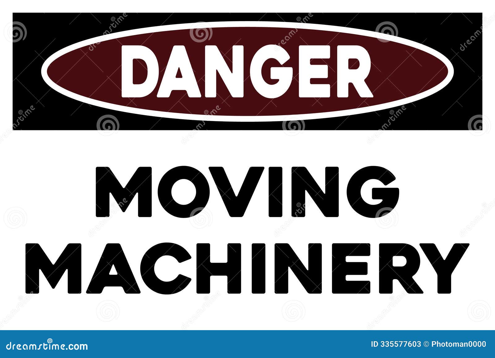 Moving Machinery Warning Sign Stock Illustration - Illustration of ...
