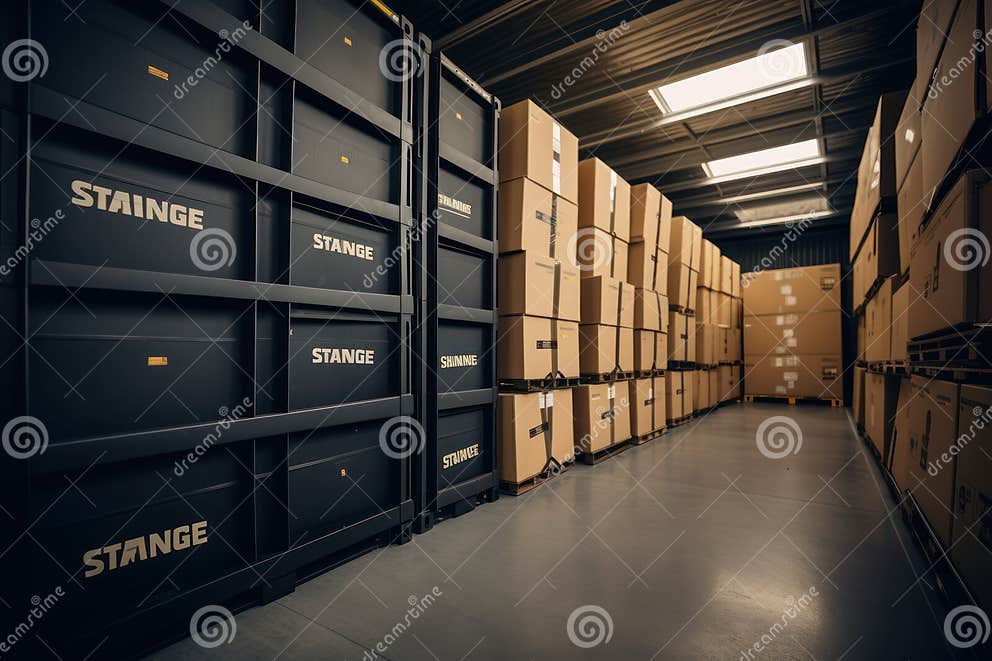 Moving Maze: Rows of Shelved Parcels in Storage Space during a Move ...