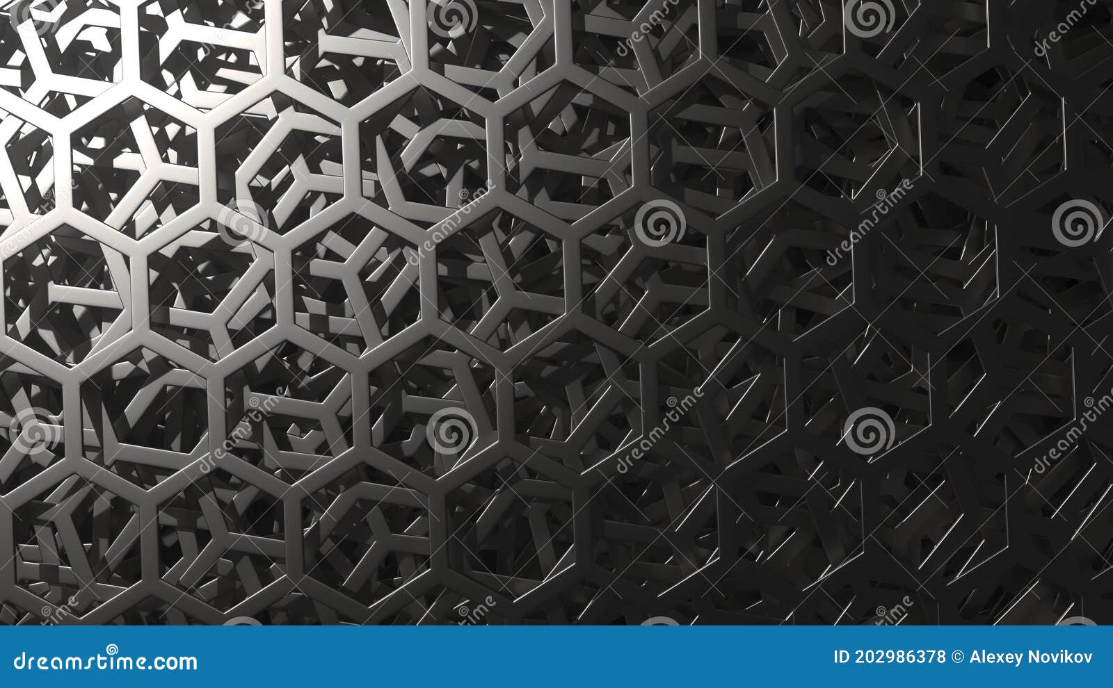 Moving Metal Plates with Hexagonal Holes Pattern, 3D Rendering Stock ...
