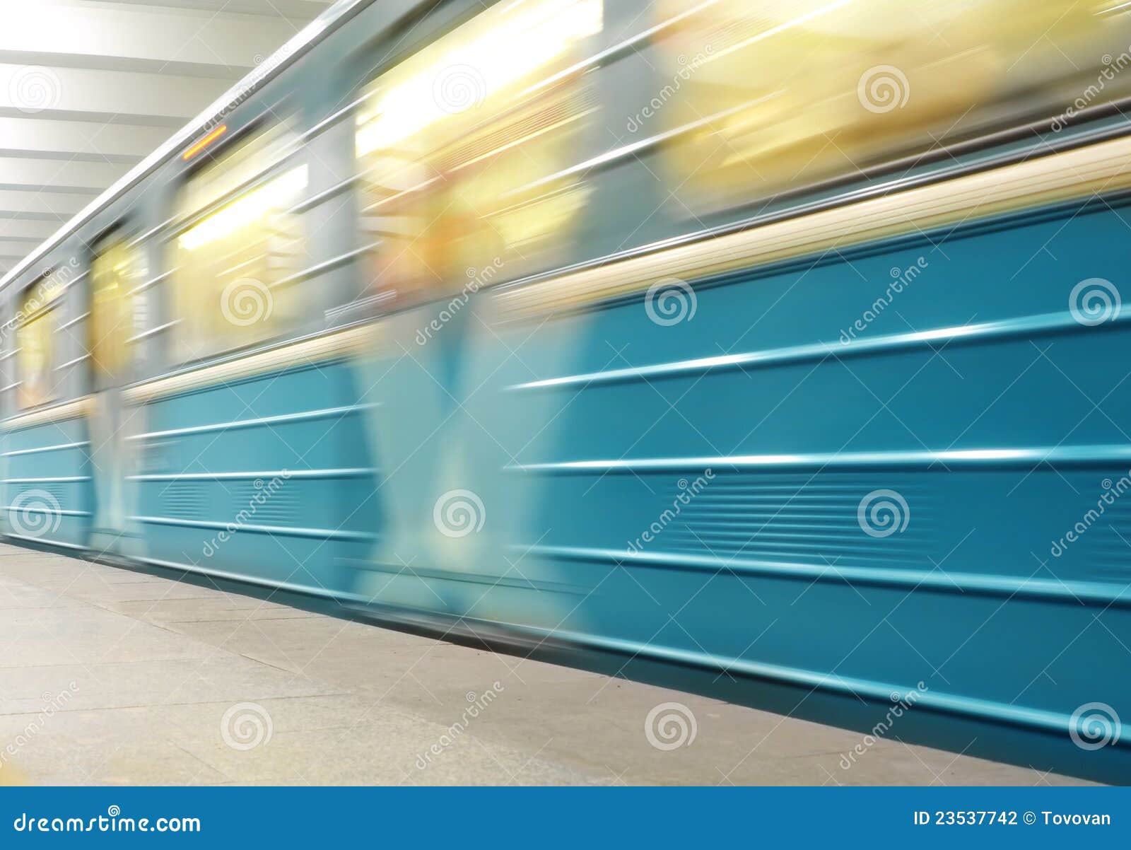 Moving metro train stock photo. Image of abstract, line - 23537742