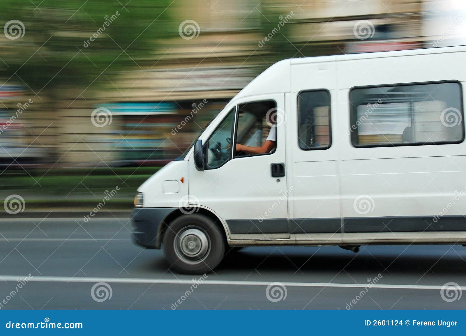 Moving minibus stock photo. Image of road, green, transportation - 2601124