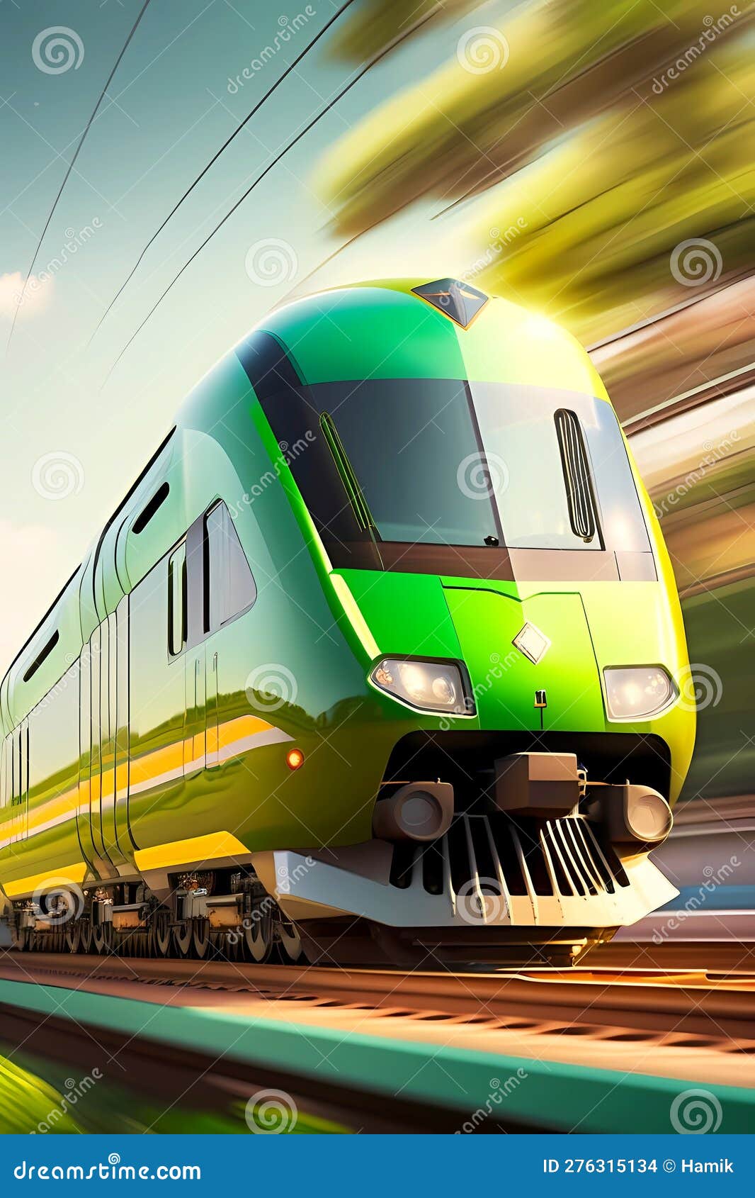 Moving Modern High Speed Train Stock Illustration - Illustration of ...