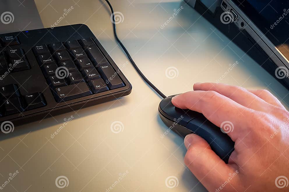 Moving the mouse stock photo. Image of finger, windows - 131623002