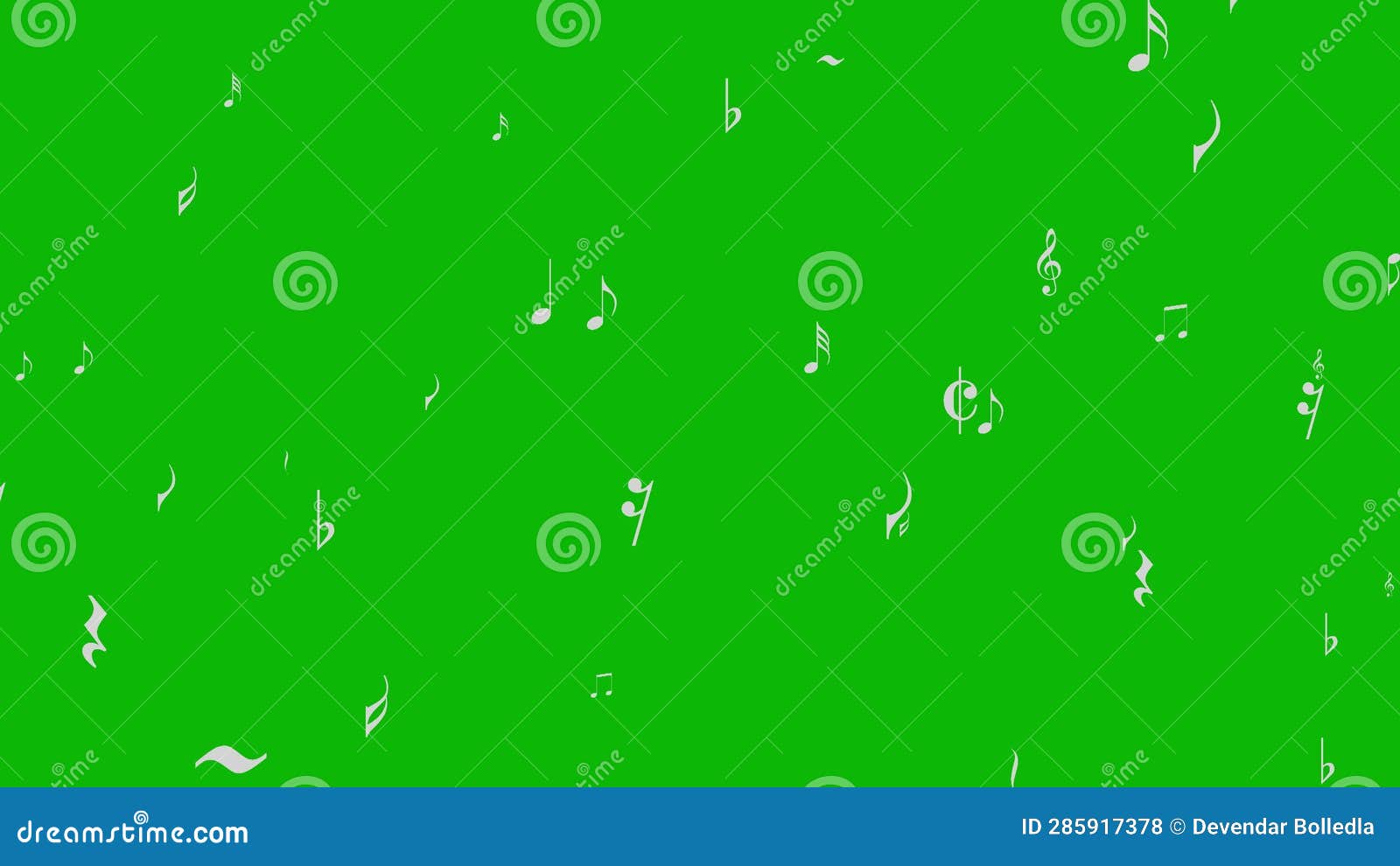 Moving Music Symbols Motion Graphics with Green Screen Background Stock ...
