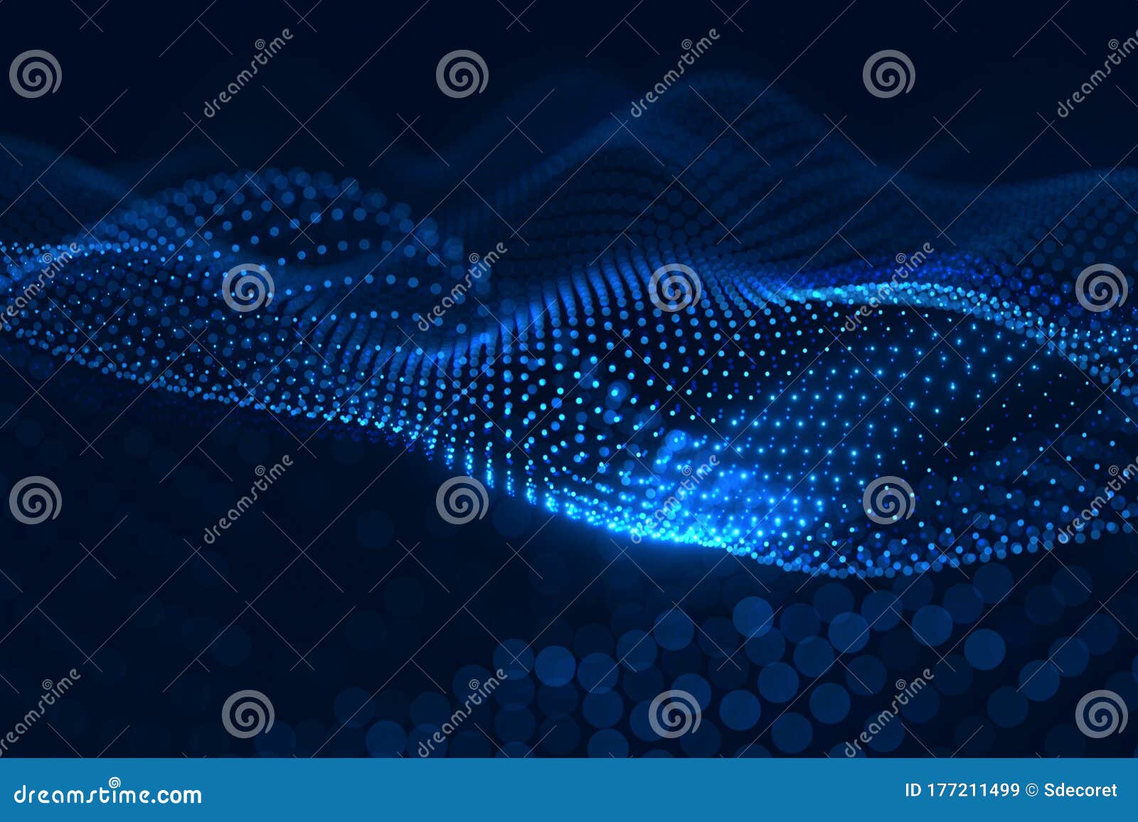 Moving Neon Blue Dots Pattern Forming a Digital Network Connection on ...