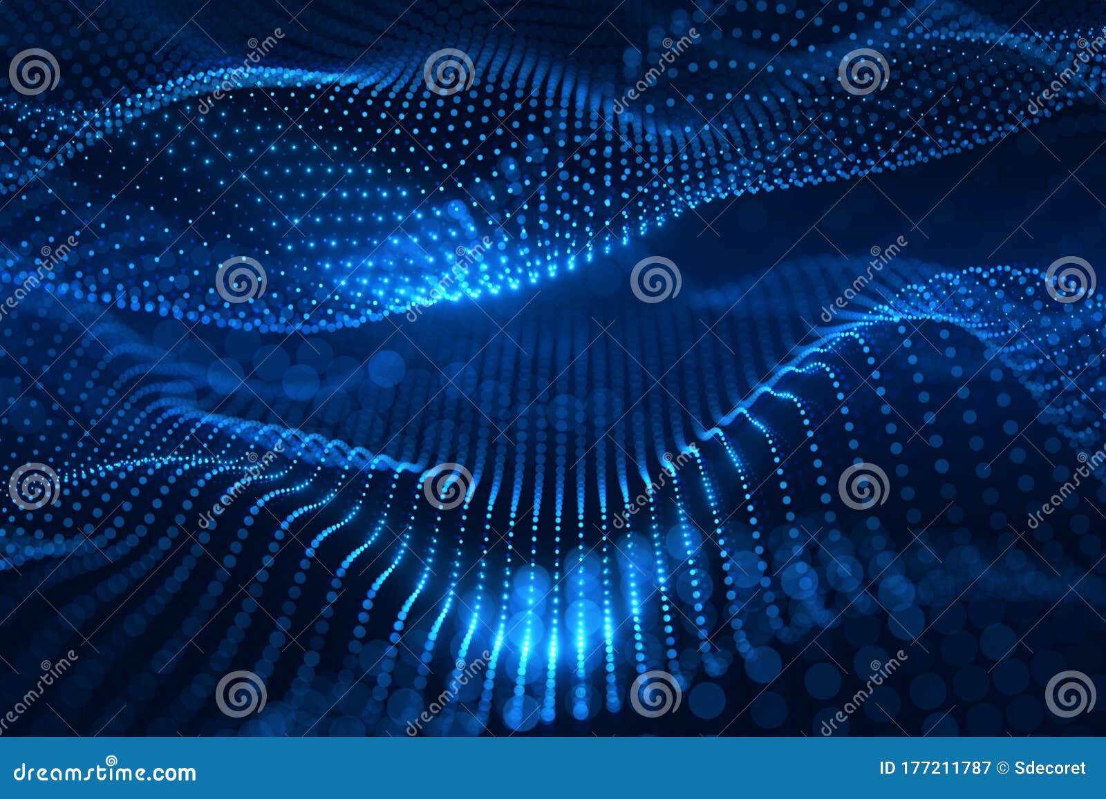 Moving Neon Blue Dots Pattern Forming a Digital Network Connection on ...