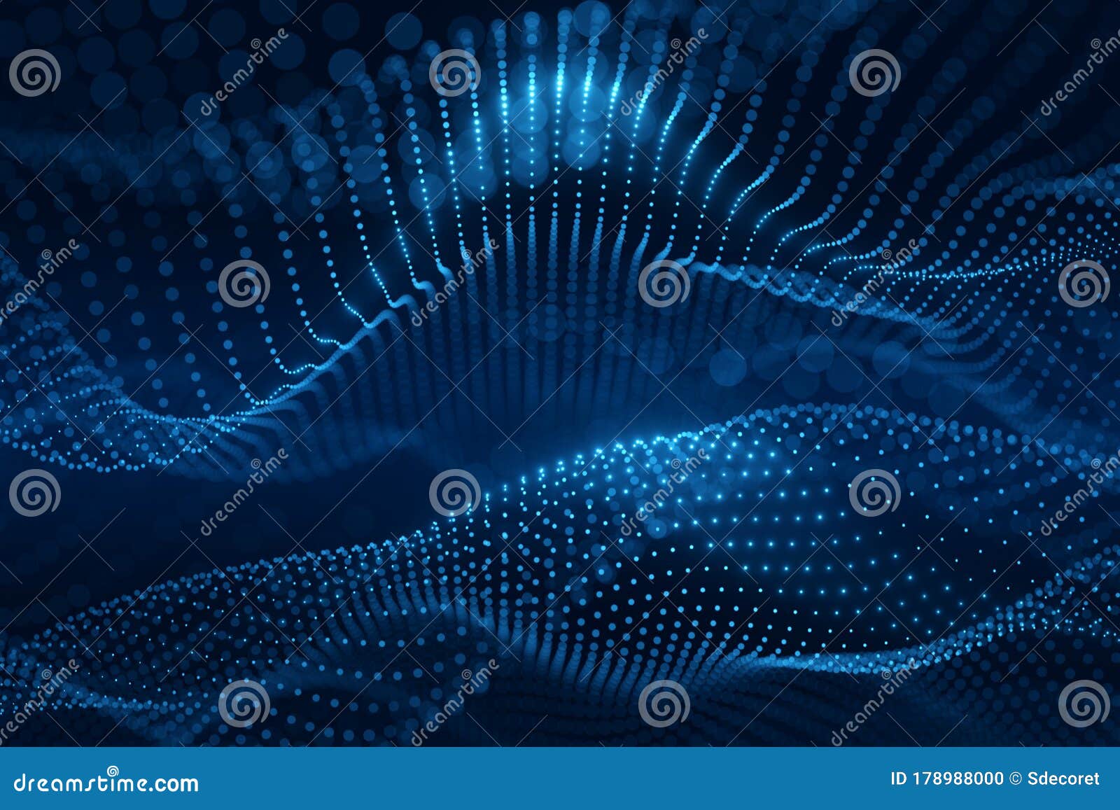 Moving Neon Blue Dots Pattern Forming a Digital Network Connection on ...