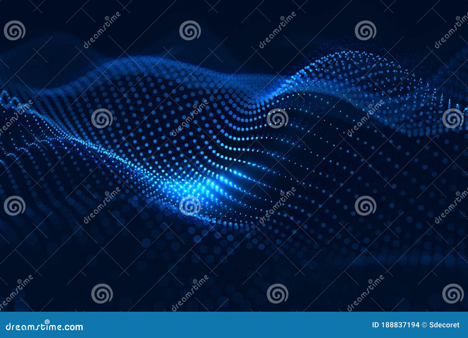 Moving Neon Blue Dots Pattern Forming a Digital Network Connection on ...